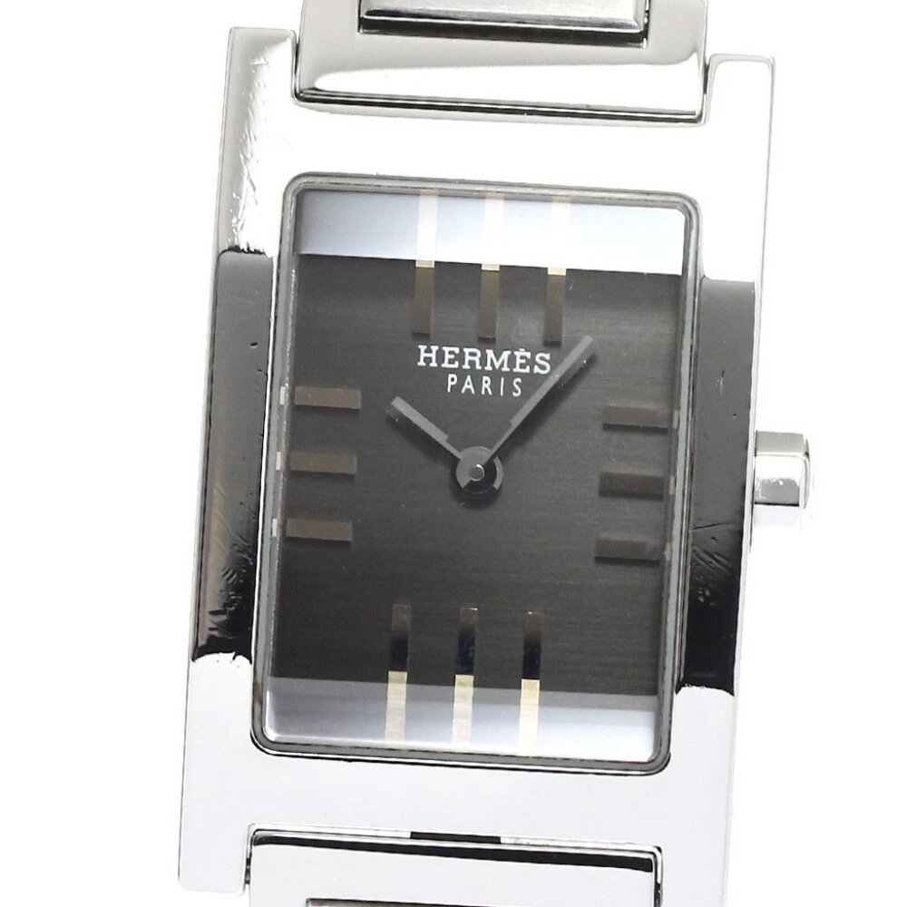 Hermes Tandem Gray Dial Quartz Ladies Watch - Gem